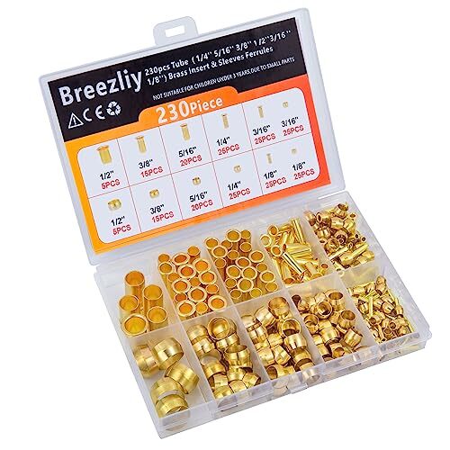 Compression Fittings Kit 6 Sizes Brass Ferrules & Inserts Air Water | eBay