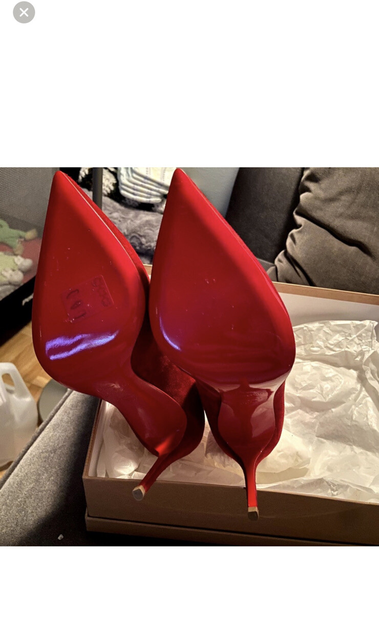 Christian Louboutin Red Flame Victorina stiletto heels flame suede ...