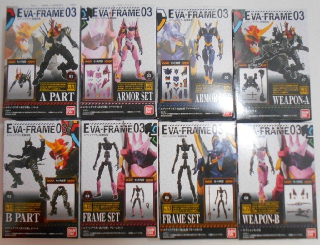 EVA-FRAME 03 EVA Evangelion Unit 02 08 Mark 06 SET 8 Model Kit BANDAI ...