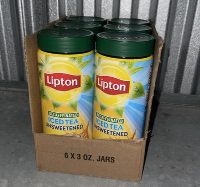 6 Lipton Instant Iced Tea Unsweetened Decaffeinated Makes 30 Quarts ...