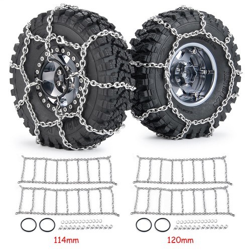 Metal Snow Chain Anti-skid Chains 114/120mm for 1/10 RC Car TRX4 Axial ...