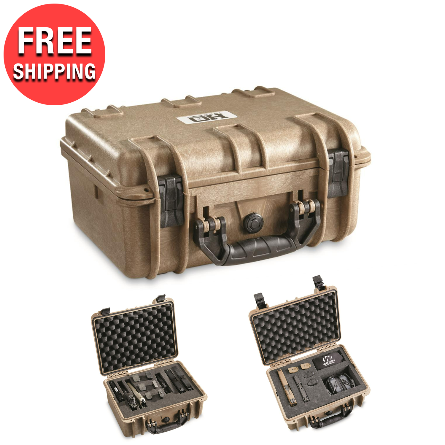Lockable Handgun Carry Case Magazine Pistol Gun Brown Storage Box ...