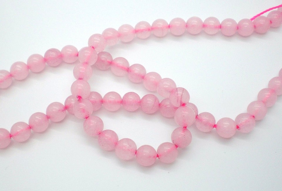 6mm Round Rose Quartz (dyed) C Grade, Mohs Hardness 7, Beads - 16 ...