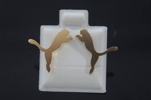 New Puma Earrings Real 14k Yellow Gold Pumas Cat Screw Back Handmade ...