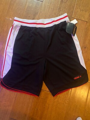 And1 Mens "Split Line" Basketball Short black white red size L | eBay
