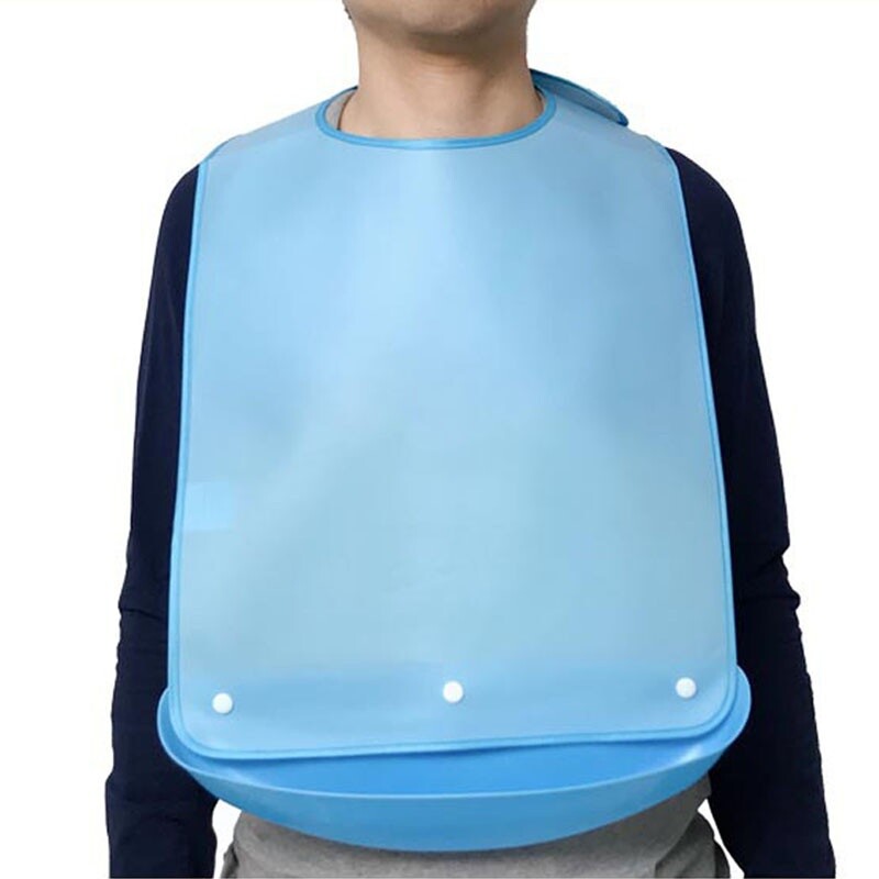 Waterproof Adult Bib for Eating Leakproof Apron Washable Mealtime ...