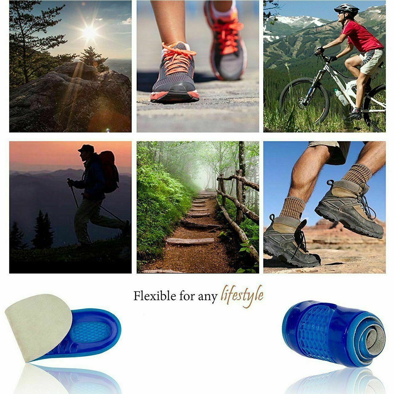 Work Boot Insoles Hiking Trainer Inner Soles Foot Inserts Support ...