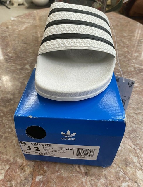 Mens adidas Adilette Comfort Adj Slides Black Athletic Sandal EG1344 ...