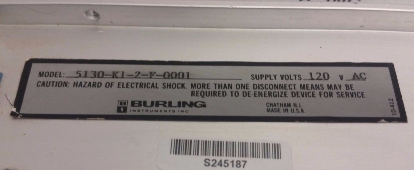 Burling Instruments 5130-K1-2-F-0001 Temperature Controller 0-2000F ...