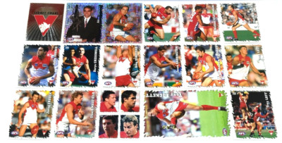 2000 SELECT AFL COLLECTABLE STICKERS FULL BASE TEAM SET-SYDNEY(18 ...