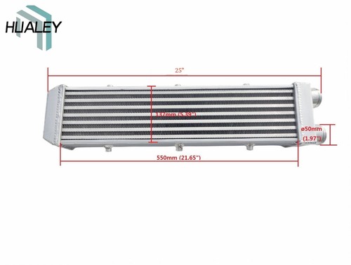 25"x6.8"x3.7" Universal FMIC Front Mount Intercooler Aluminum Bar&Plate ...