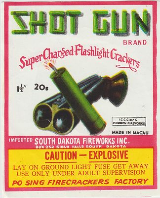 Vintage Shot Gun Brand Firecracker Pack Label South Dakota Fireworks Co ...