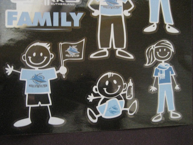 NRL CRONULLA SHARKS FAMILY STICKER SET 14 STICKERS PER PACK for sale ...