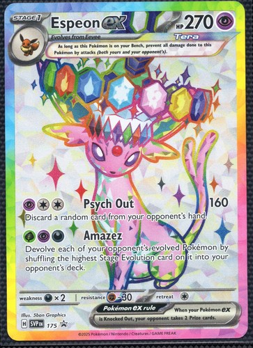 Espeon ex 175 Black Star Promo SVP NM Prismatic Evolutions Pokémon TCG ...