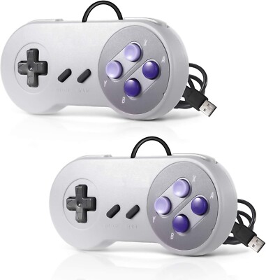USB SNES STYLE CONTROLLERS GAMEPADS - RETROPIE BATOCERA PAIR (TWO ...