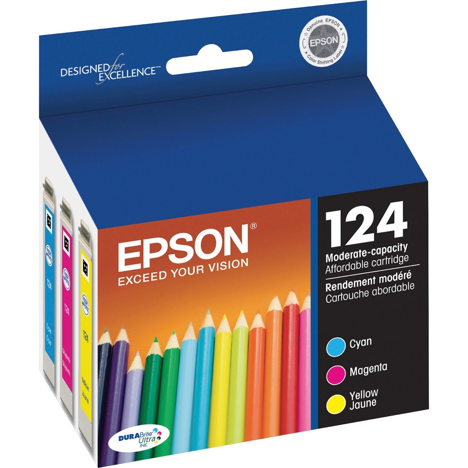 3 Pack Genuine Epson 124 Ink for Stylus NX125 NX130 NX330 NX420 ...