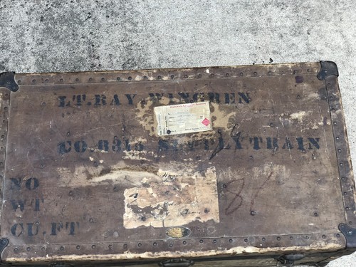 Antique WW1 US Army Military Soldier Lieutenant Steamer Trunk Vtg Lt ...