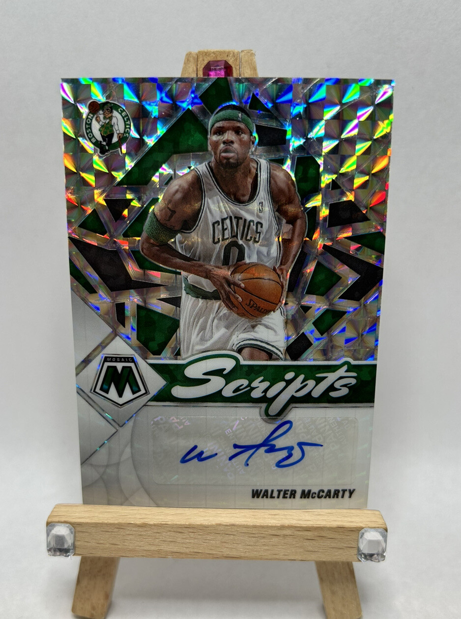 WALTER MCCARTY 2021-22 Panini Mosaic Scripts SILVER MOSAIC PRIZM Boston ...