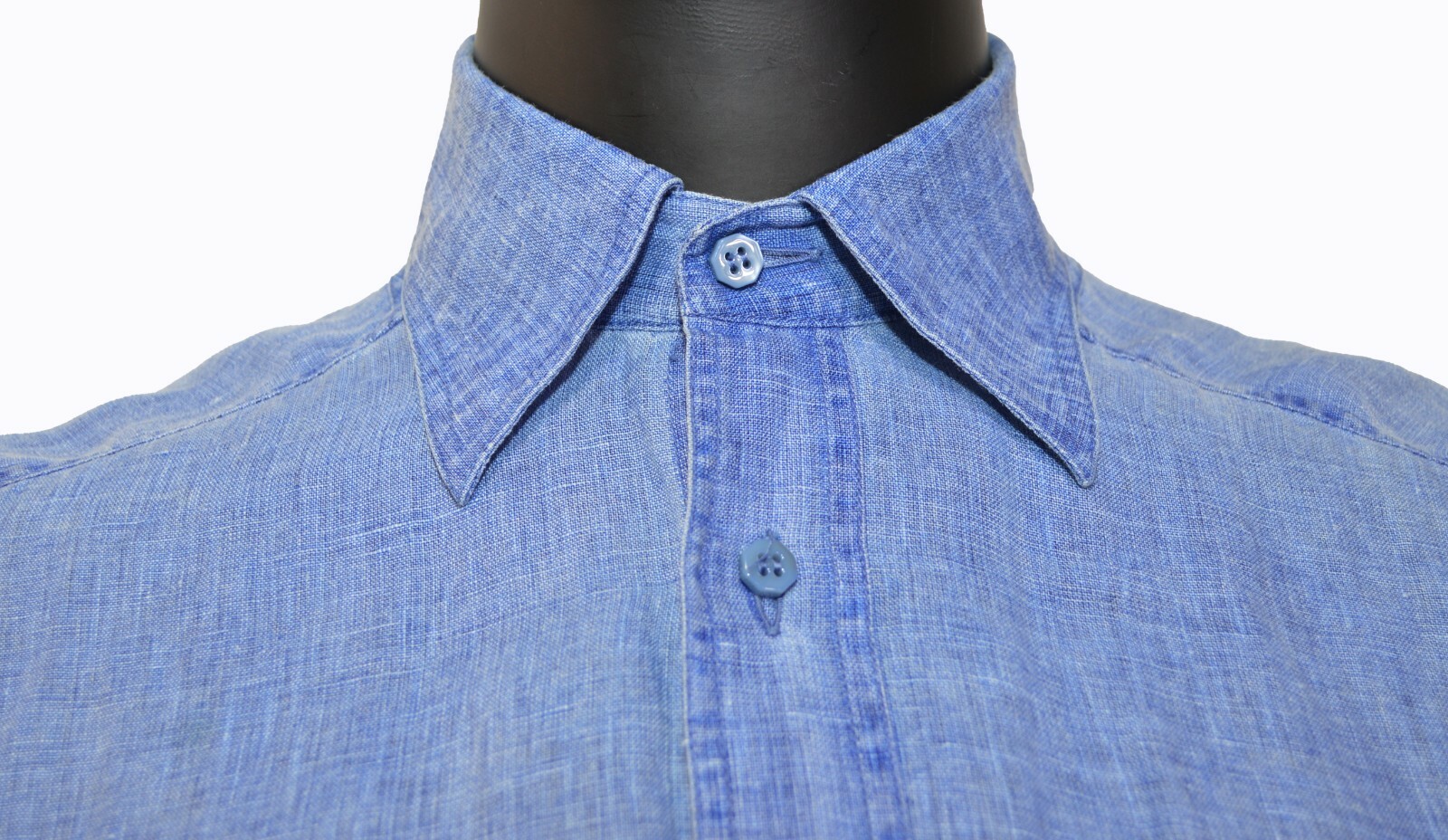 Amazing Men's Stefano Ricci Dress Shirt 40 15.5 Blue 100% Linen ...