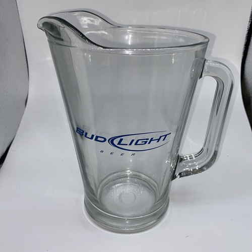 Bud Light Beer Pitcher Bar Quality Glass Blue Lettering 64 Ounces | eBay