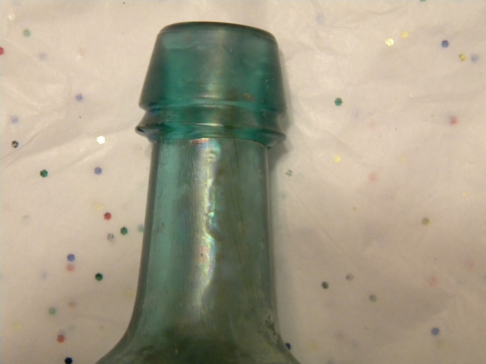 Antique RARE Moroney & Conner Green Philada. Squat Blob Top Bottle | eBay