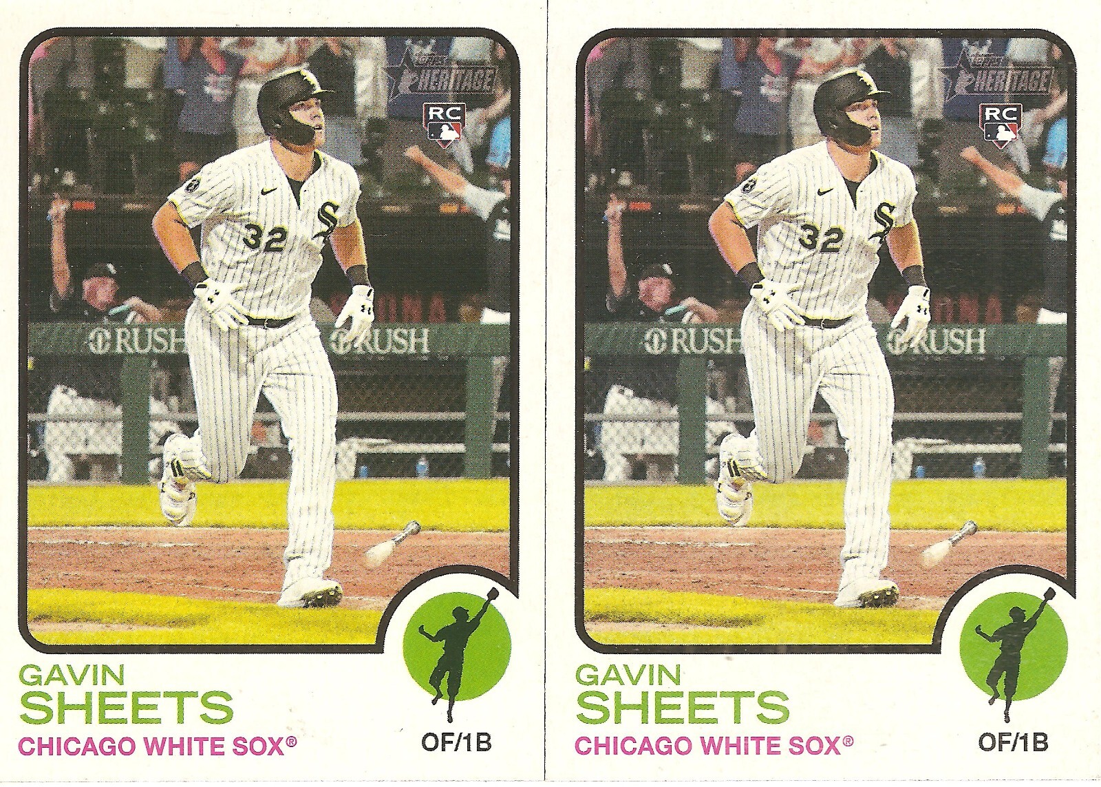 2 CARD 2022 TOPPS HERITAGE GAVIN SHEETS BASEBALL CARD LOT #181 | eBay