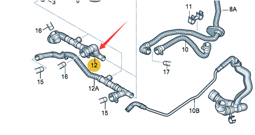 Genuine New Heater Hose Return For audi A6 05-11 4F0819375B 4-Cylinder ...