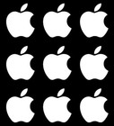 Small Apple logo Vinyl Decals Phone Laptop Small Stickers Apple Set of ...