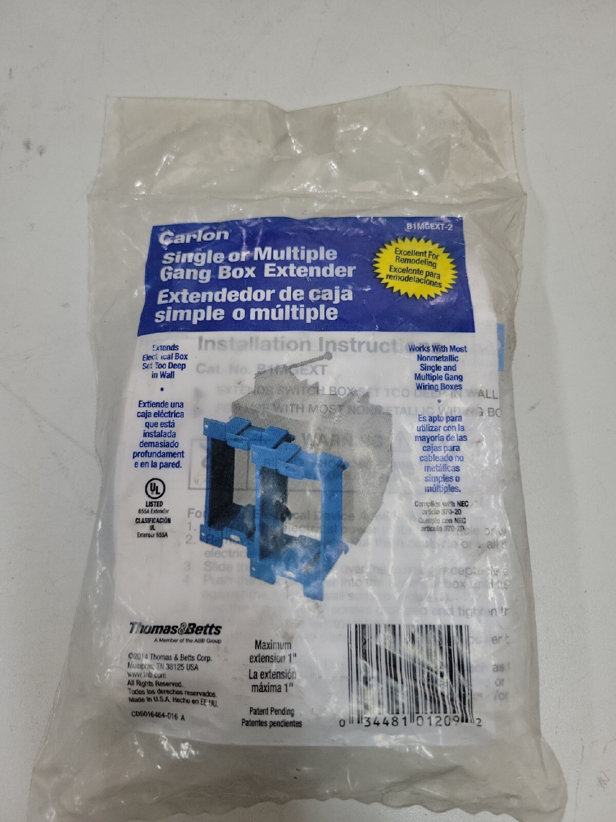1- Carlon B1MGEXT-2 MULTI GANG NM BOX EXTENDER 2/BG NEW OLD STOCK | eBay