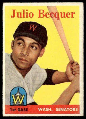 1958 Topps Julio Becquer VG+ RC Washington Senators #458 | eBay