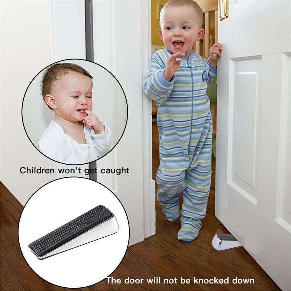 Wedge Door Stop Rubber Doors Stopper Kit Reduce Scratches Floor Wall ...