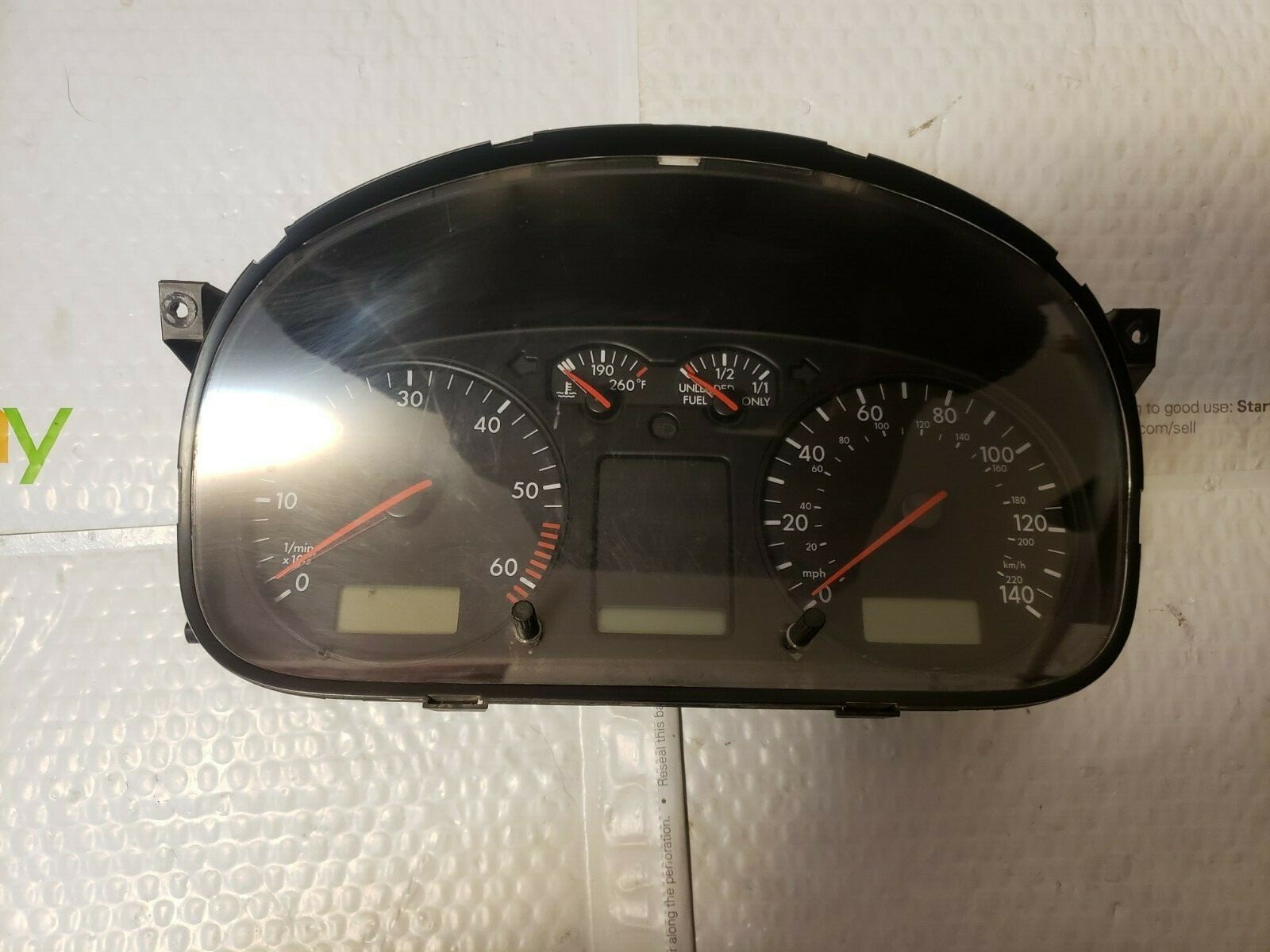 2000 00 VW EUROVAN INSTRUMENT CLUSTER SPEEDOMETER OEM 7D0920901E WITH ...