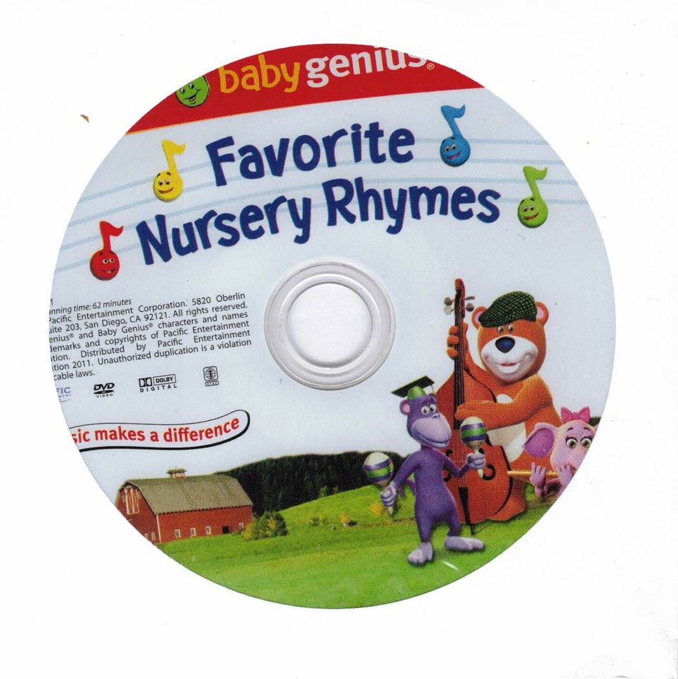 lot of 2 Baby Genius DVD + bonus CD **discs only** Nursery rhymes ...