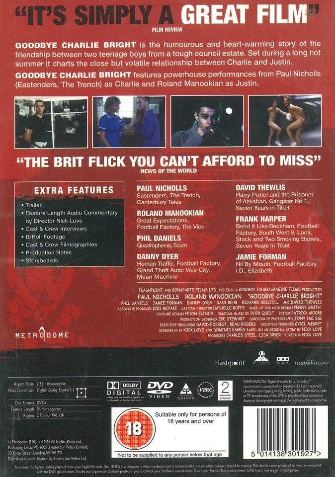 Goodbye Charlie Bright (2001) DVD, Paul Nicholls, Roland Manookian ...