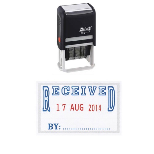 One { RECEIVED } Deskmate Self-Inking Date Stamp Dater #RP-2441D Free ...