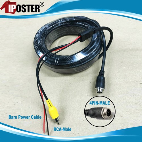 10m 4PIN Male to RCA Male Bare Power Extension Video Cable For Heavy ...