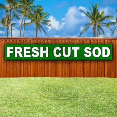 FRESH CUT SOD Advertising Vinyl Banner Flag Sign LARGE HUGE XXL GRASS ...