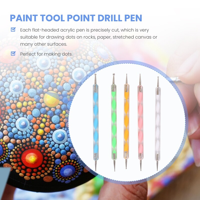 Mandala Dotting Stencil Tools Rock Painting Kit Ball Stylus Dotting ...