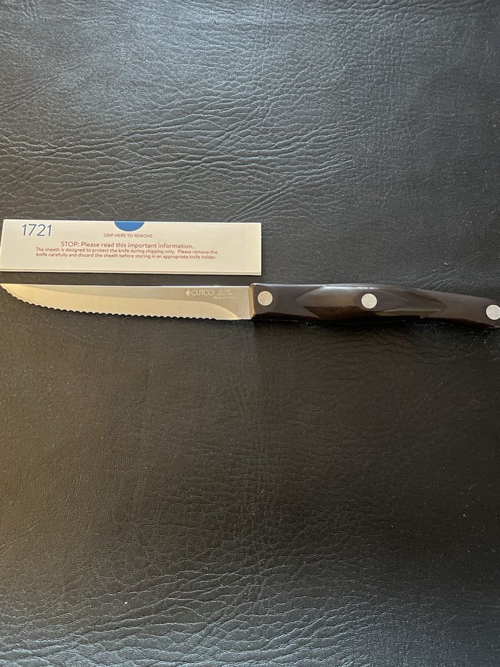 Cutco 1721 KY. Serrated Trimmer Utility Knife 4 7/8" Blade Brown Handle ...