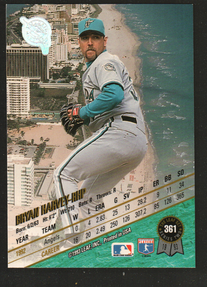 1993 Leaf Baseball #361 - Bryan Harvey - Florida Marlins 93-792 | eBay