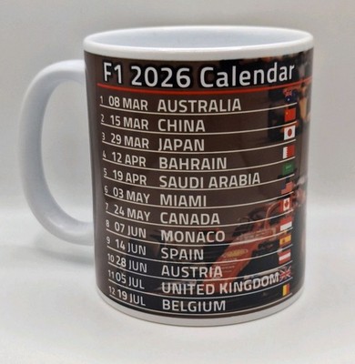 F1 2026 Calendar Mug | eBay