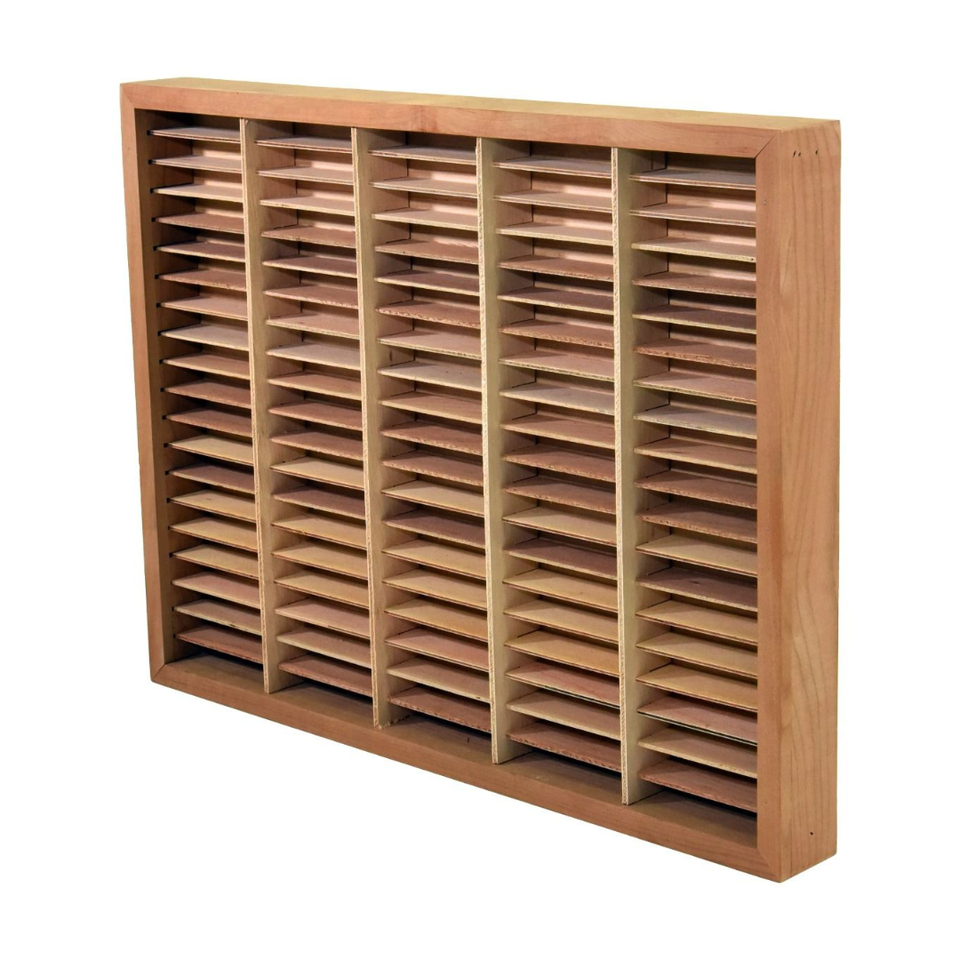 Kingdom Cherry Wood 100 Slot Cassette Tape Rack Wall Mount Cassette ...