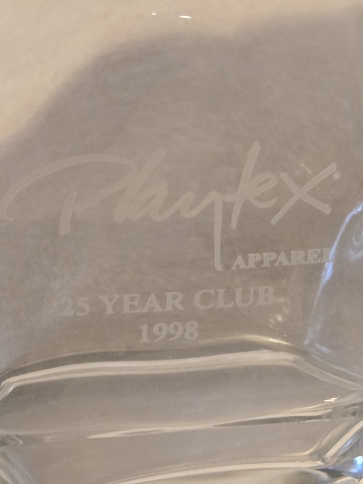 Super Rare 1998 Vintage Playtex Apparel 25 Year Club Glass Decanter 9 ...