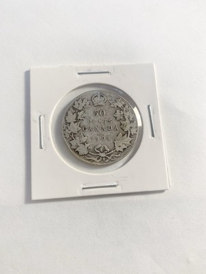 1908 Canada 50 Cents Silver Coin - Edward VII - KM#11 - Key Date ...