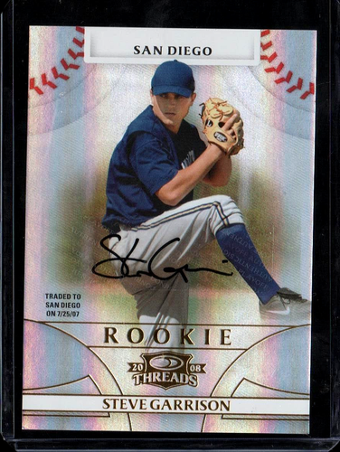 Steve Garrison (Padres) 2008 Donruss Playoff Rookie Threads Auto/1999 ...