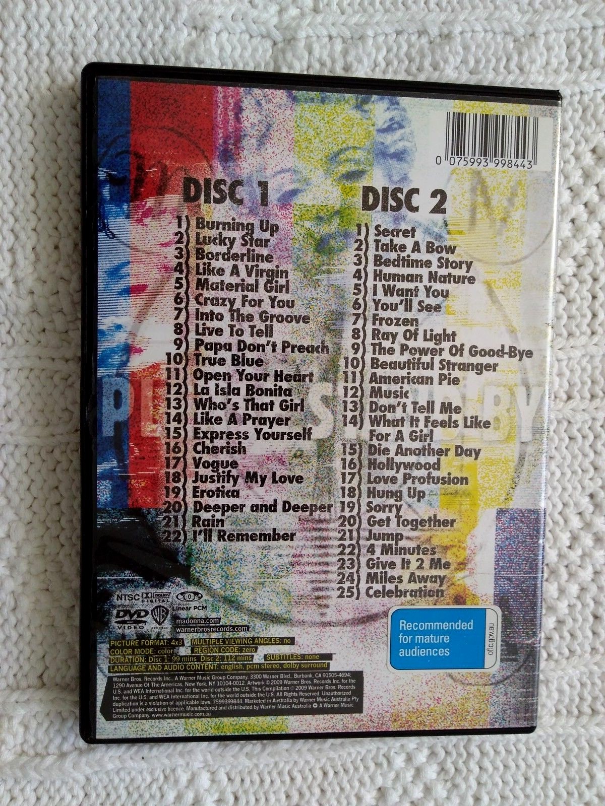 MADONNA - CELEBRATION -THE VIDEO COLLECTION – DVD- REGION-ALL- LIKE NEW ...