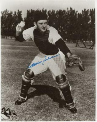 CHARLIE SILVERA NEW YORK YANKEES B/W SIGNED AUTOGRAPHED 8X10 PHOTO W ...