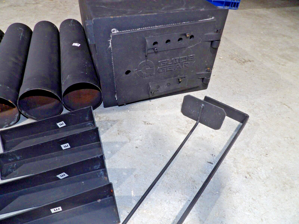 GUIDE GEAR STOVE WITH SMOKE STACK OUTDOOR WOOD COOKING CAST IRON STEEL ...