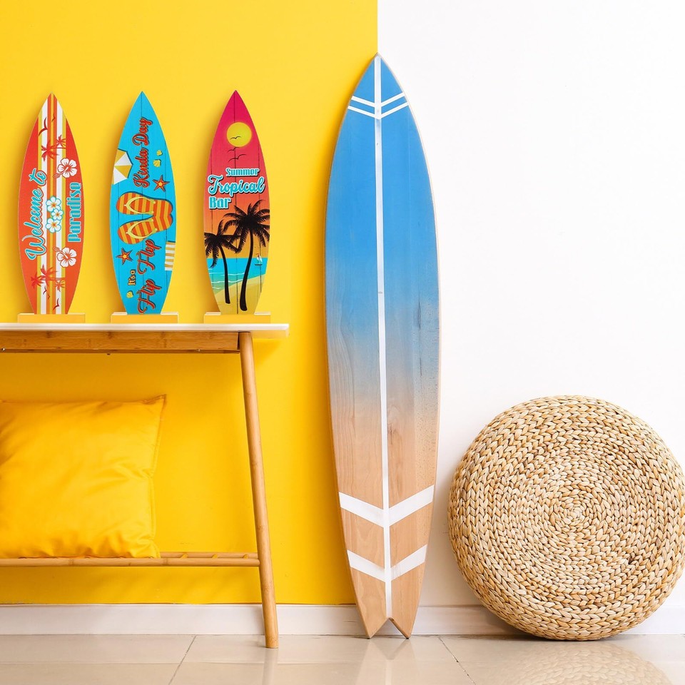 8 Pieces Surfboard Table Decorations Surfboard Beach Signs Welcome to ...