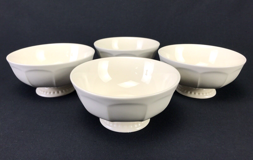 Bowring Ivory Pearl Footed Berry Dessert Ice Cream Bowls Scalloped Set ...